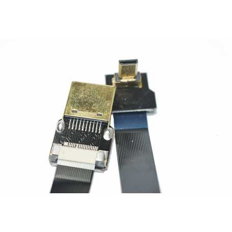 Ultra Thin Micro D1 HDMI to Standard HDMI Flat Ribbon Cable 50cm