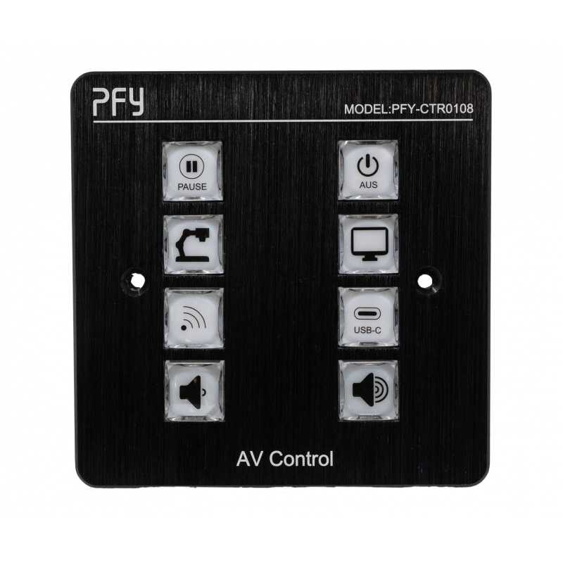 AV Control Panel - PFY-CTR0108 with 8-Control Buttons and Relay Function